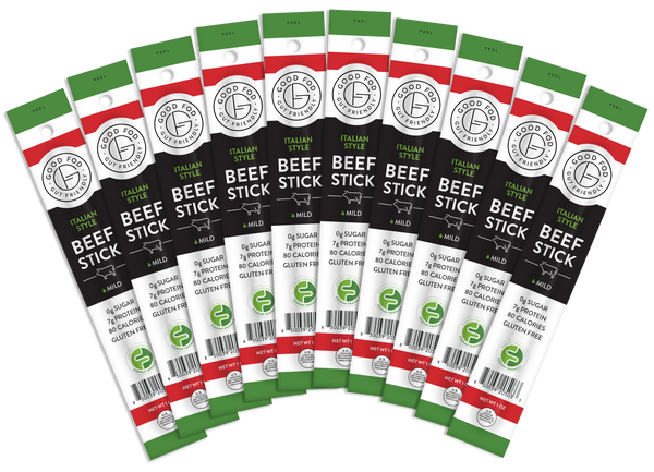 Good Fod Foods Jumbo Variety Pack of Meat Sticks 10 of Each Flavor (30